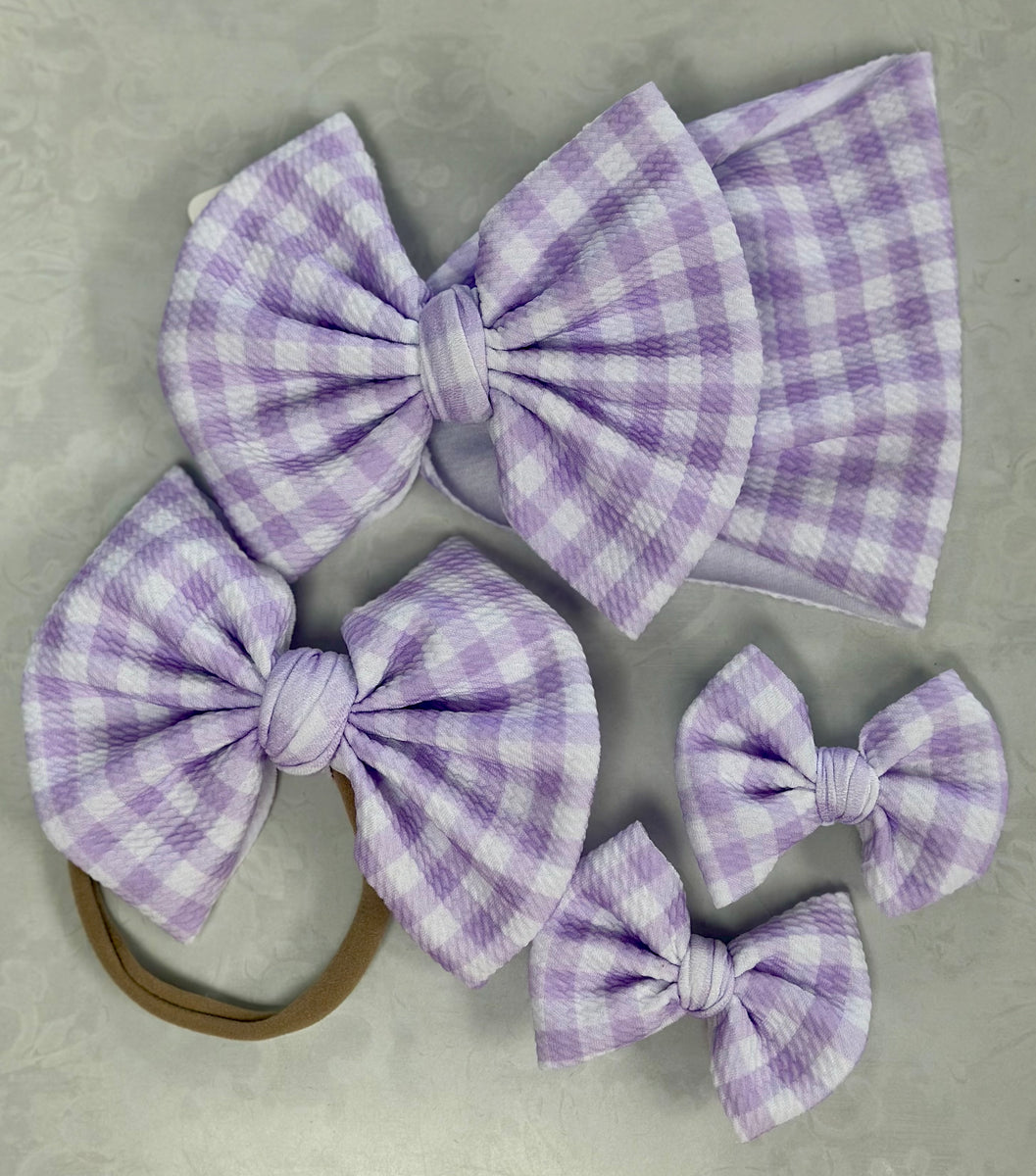 Purple Gingham Bow Collection – Steel Grace