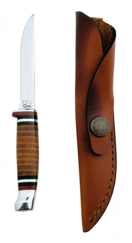 Case Leather Mini FINN Hunter with Leather Sheath No.00379 – Steel Grace